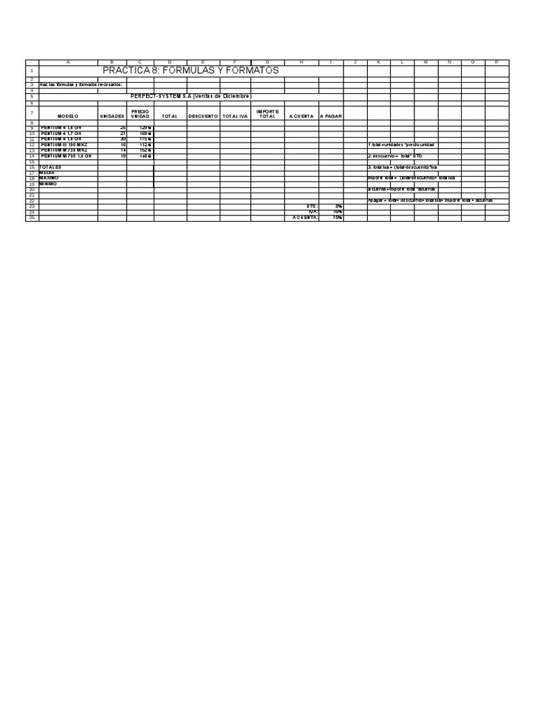 Excel Ejercicio | PDF