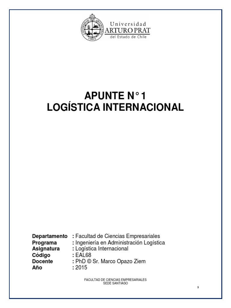 Apunte - # - 1 Logistica Internacional | PDF | Logística | Transporte