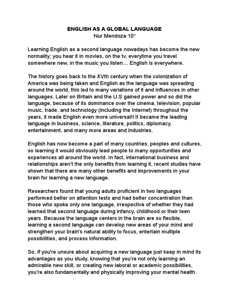 English As A Global Language | PDF