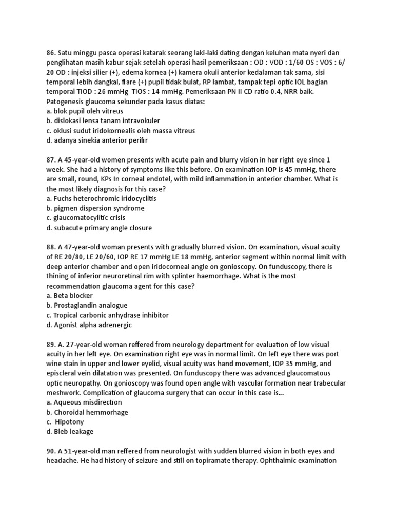 86-90 Fix | PDF | Glaucoma | Clinical Medicine
