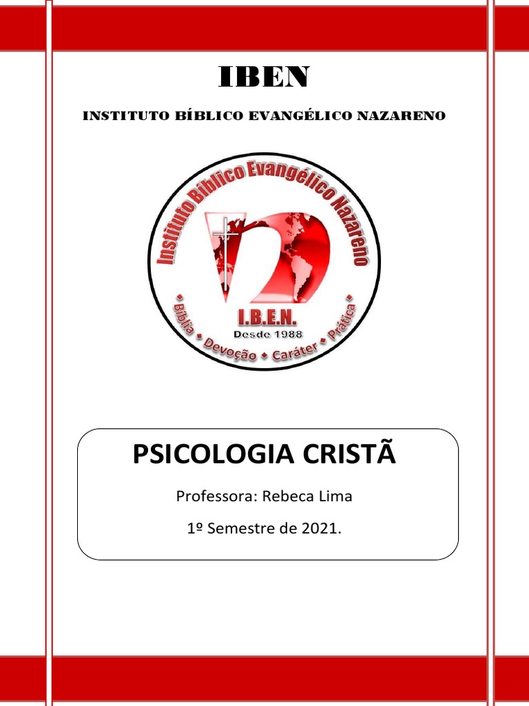 Apostila - PSICOLOGIA CRISTÃ (Profa. Rebeca H. Lima) | PDF | Psicologia | Depressão