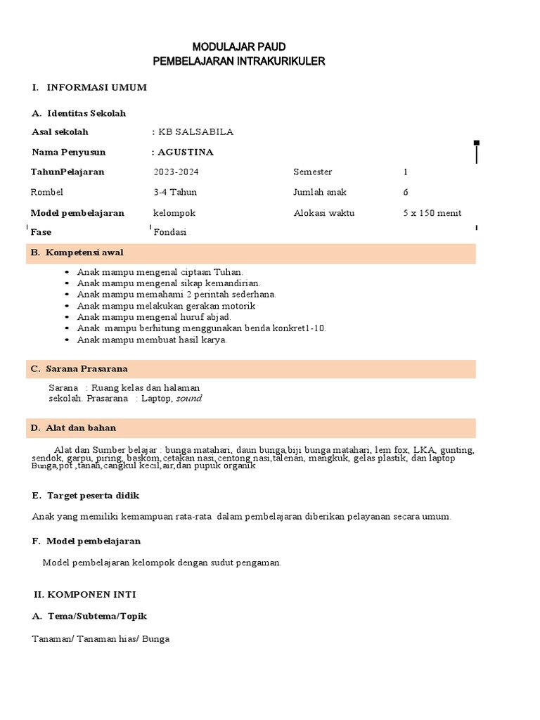 MODUL AJAR Agustina | PDF