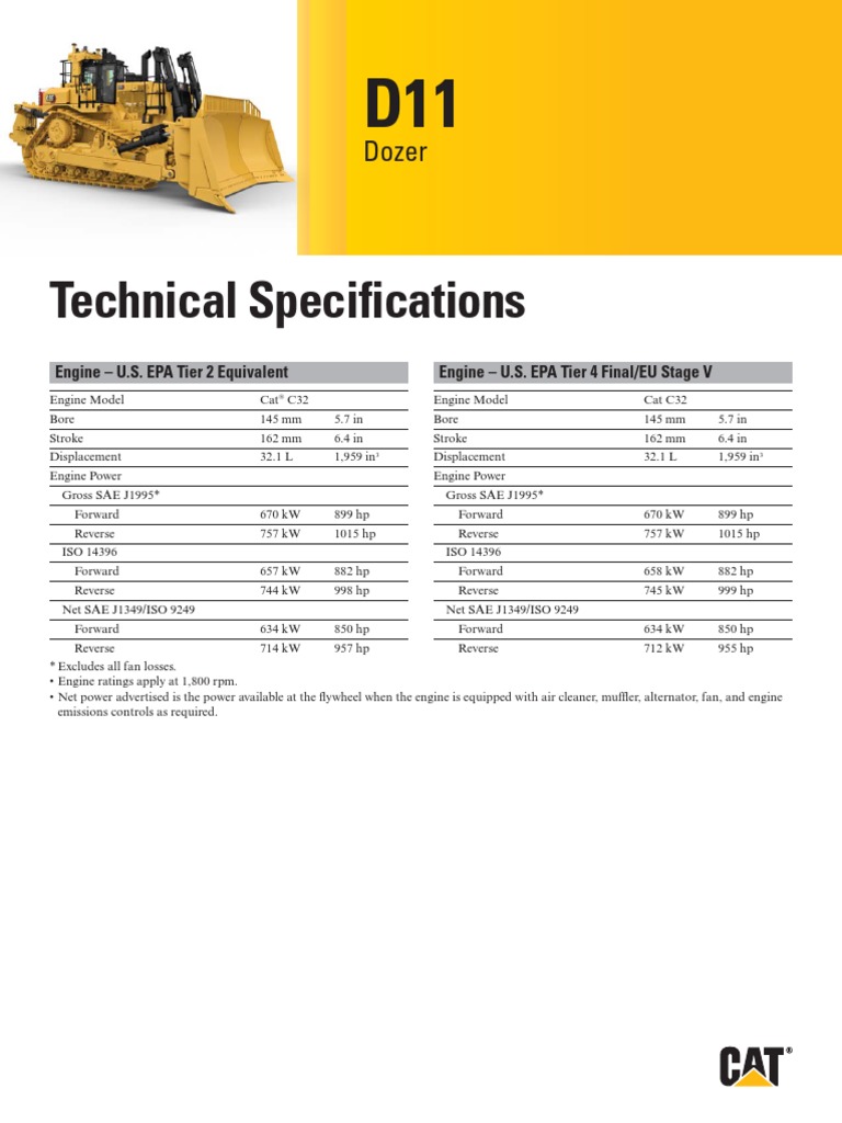 Technical Specifications: Dozer | PDF | Horsepower | Vehicle Technology