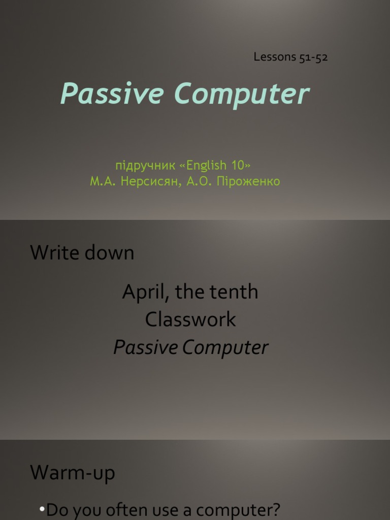 Passive Computer | PDF | Personal Computers | Laptop