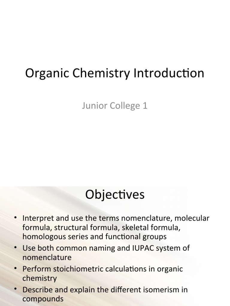 Organic Chemistry Introduction | PDF | Isomer | Molecules Organic Chemistry Introduction | PDF | Isomer | Molecules