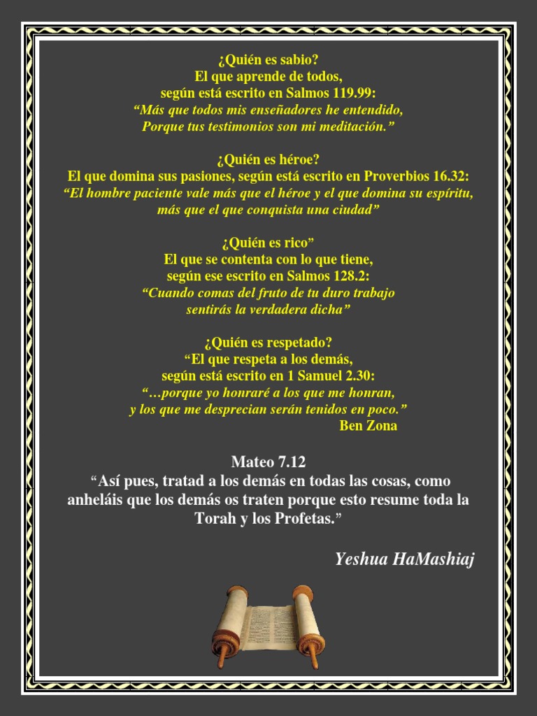 CITAS PIRKEI AVOT C4 V1 Mateo 7.12 | PDF