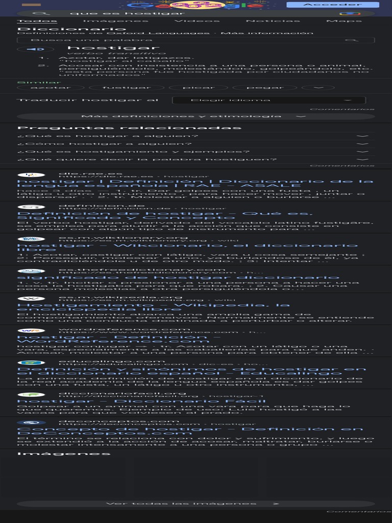 Que Es Hostigar - Buscar Con Google | PDF | Acoso | Diccionario
