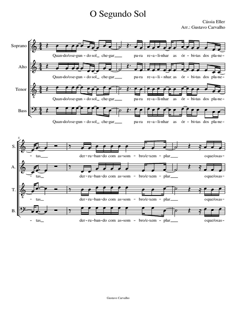 O Segundo Sol - Partitura - e - Partes | PDF | Divindade criadora ...
