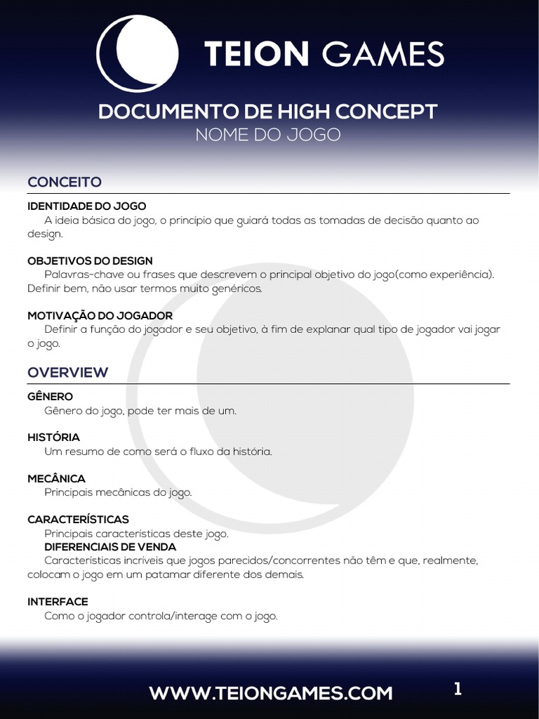 High Concept Document Teion Games | PDF