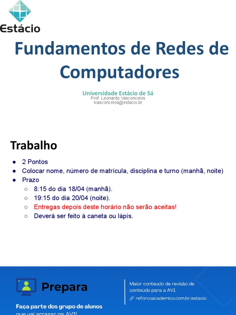 Aula 6 (Noite) - Fundamentos de Redes de Computadores | PDF | Modelo ...