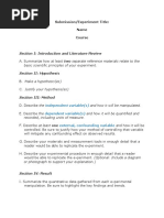 Experimental Research Template Guide | PDF | Experiment | Methodology