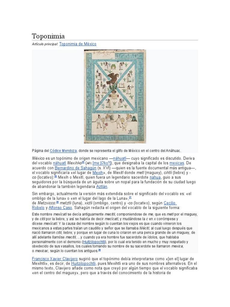 Toponimia: Toponimia de México | PDF | México | America latina