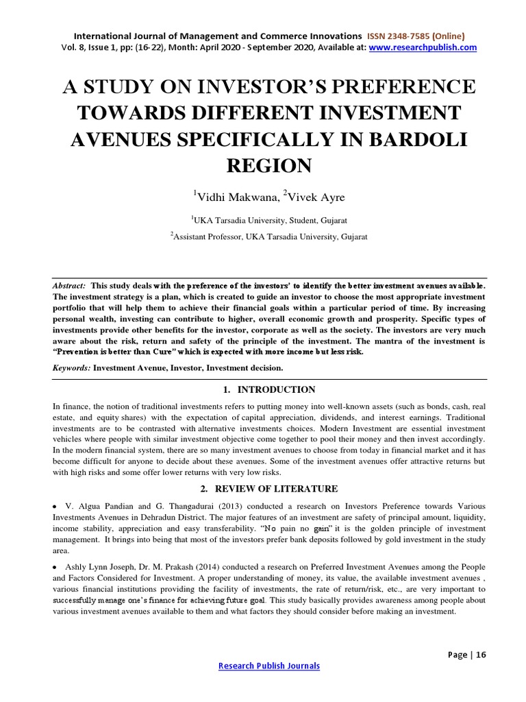 A Study On Investor-8585 | PDF | Investing | P Value