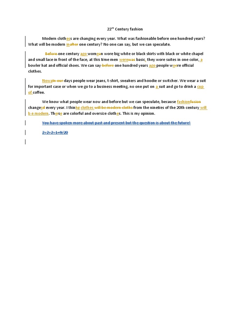 22nd Century Fashion ESSAY | PDF
