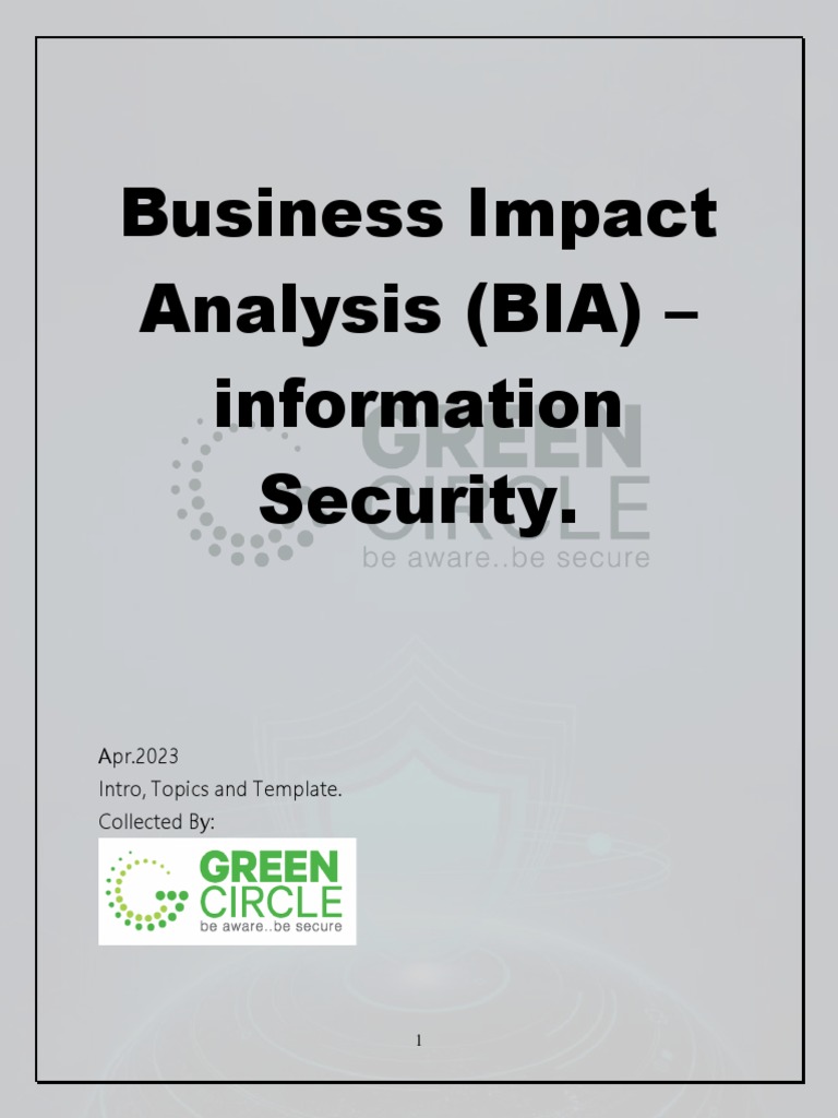 Business Impact Analysis BIA Information Security - (13p) | PDF ...