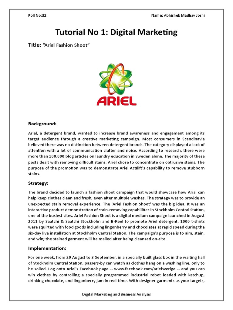 Arial Case Study | PDF | Brand | Digital Marketing