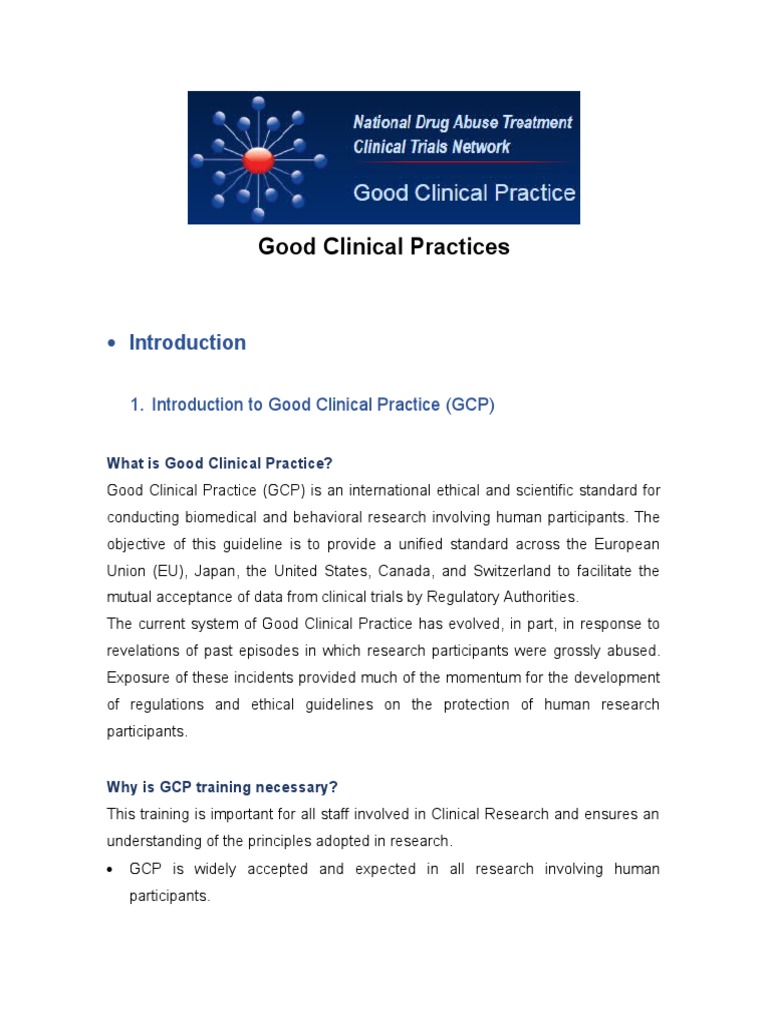 Good Clinical Practice Overview | PDF | Institutional Review Board ...