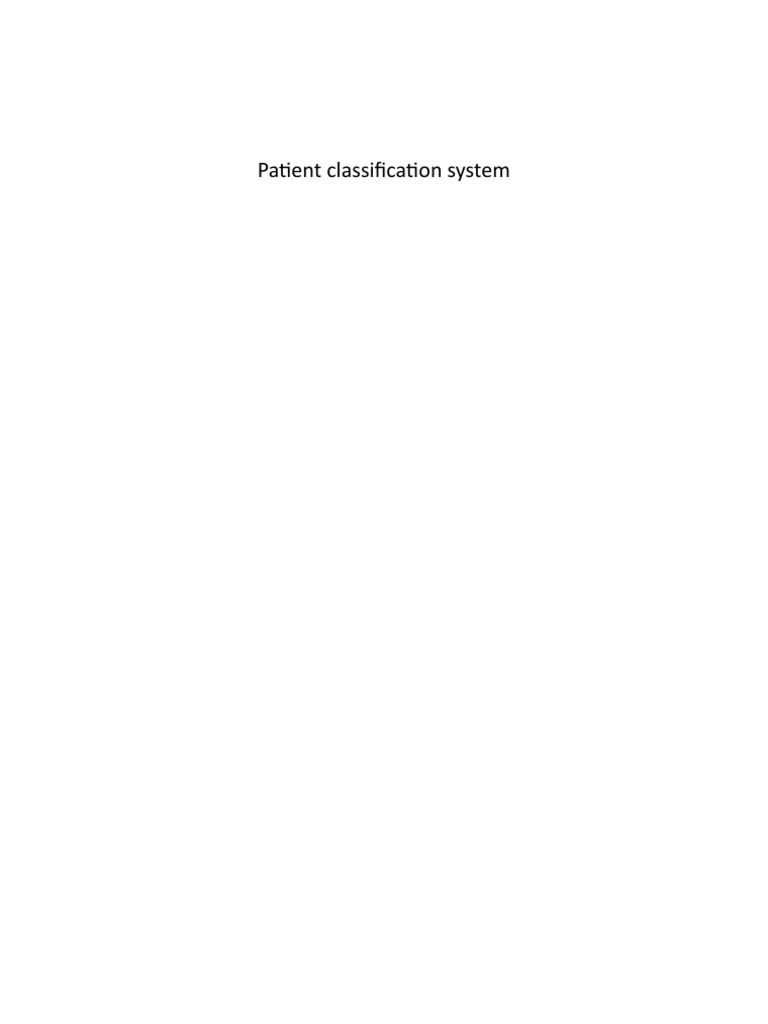 Patient Classification System | PDF
