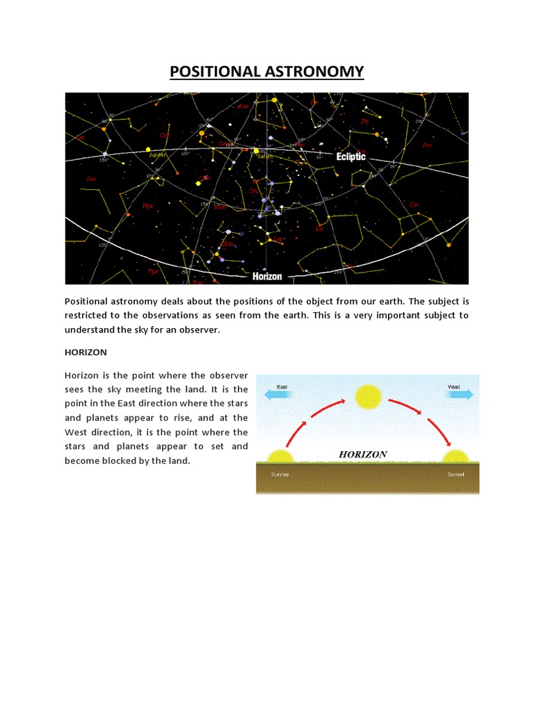 04 - Positional Astronomy | PDF | Telescope | Mirror
