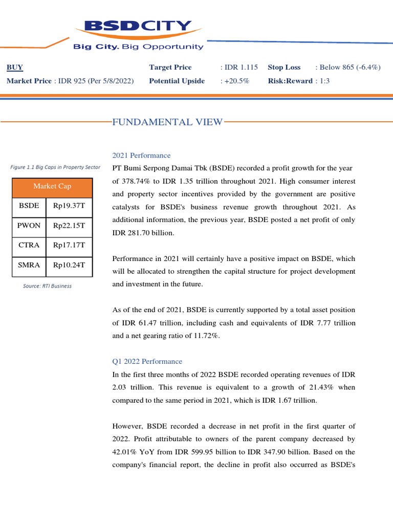Research Report BSDE | PDF | Revenue | Valuation (Finance)