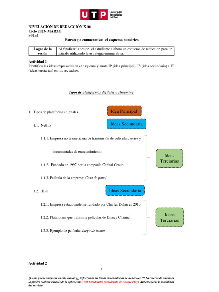 S02.s1 - Estrategia Enumerativa. El Esquema (Material de Actividades) | PDF