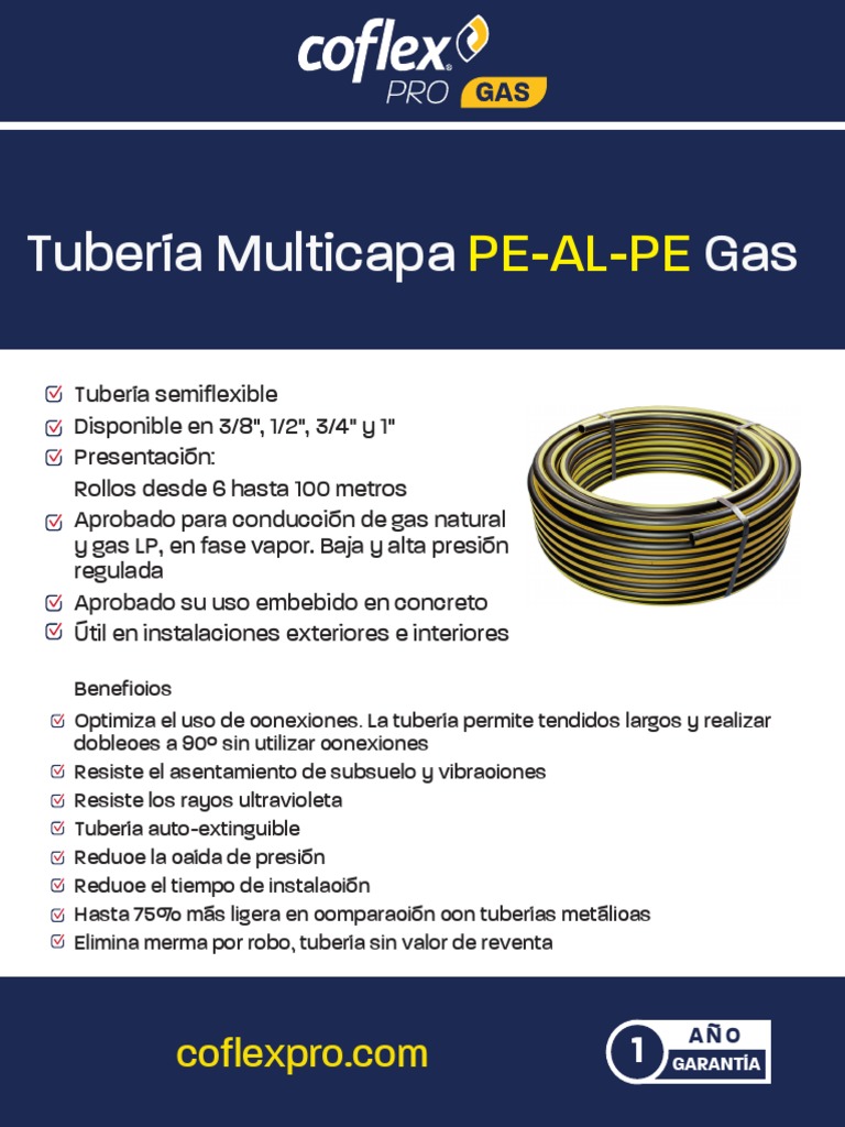 Tubería Multicapa PE-AL-PE para Gas | PDF | Tubería (transporte de ...