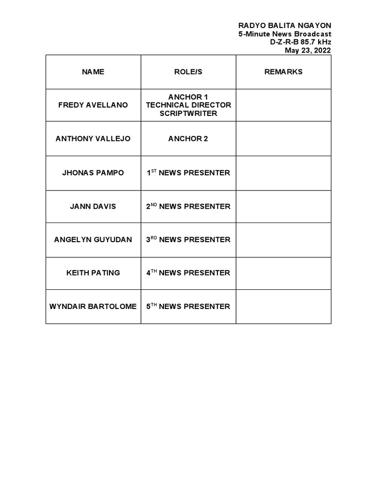 Final Script For Radio Broadcasting | PDF | Student Sport | Sports