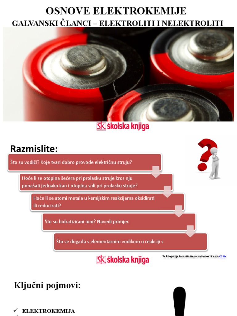 Galvanski Članci - Elektroliti I Nelektroliti | PDF