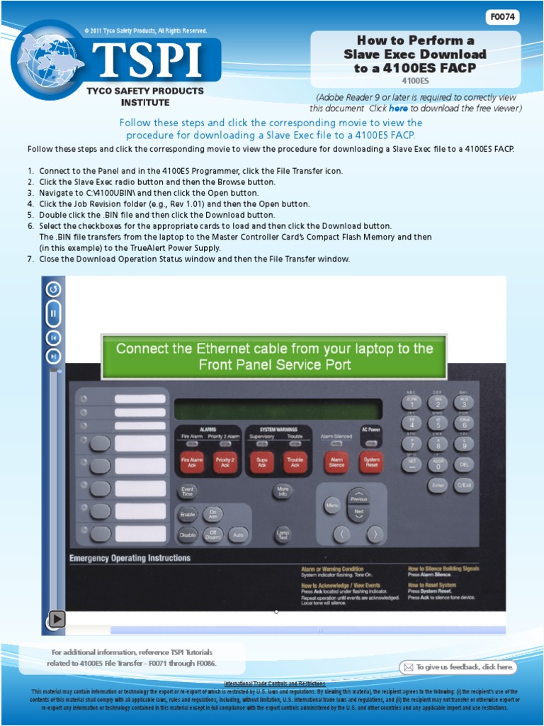 How To Perform A Slave Exec Download To A 4100ES FACP | PDF | Computer ...