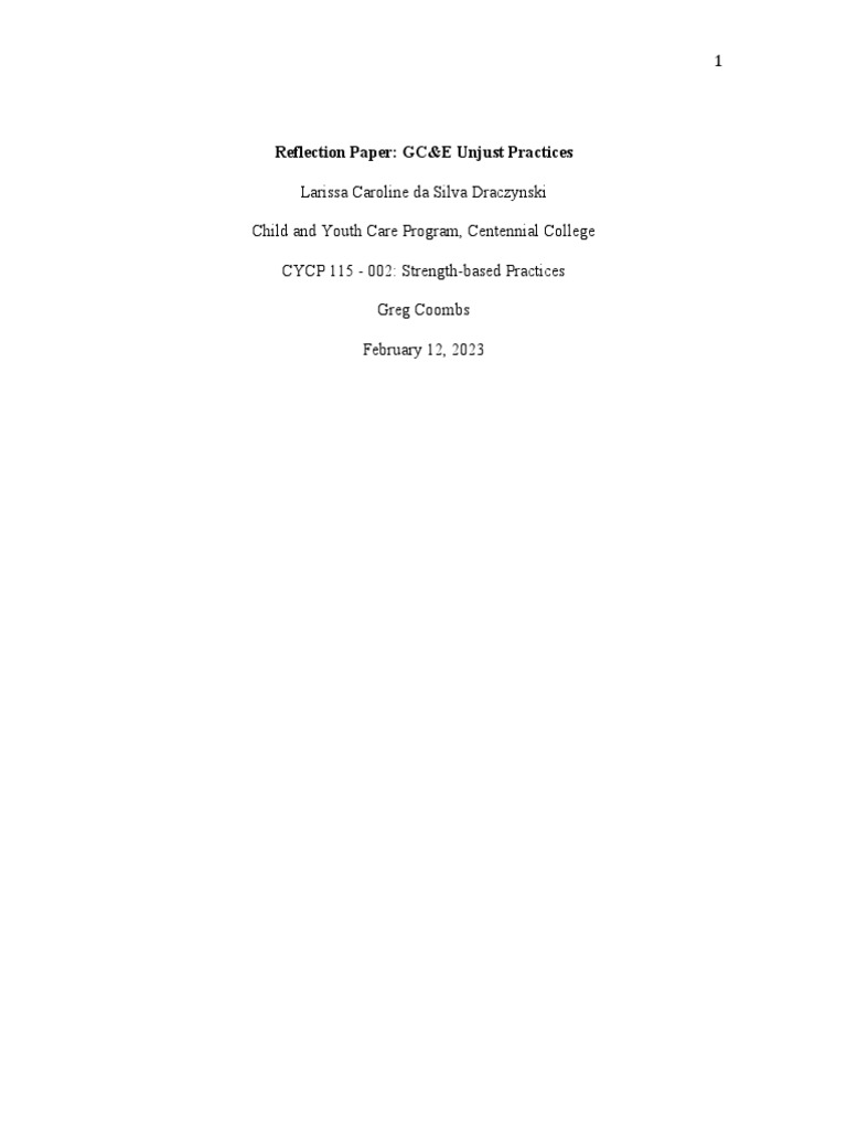 Reflection Paper GC e Unjust Practices | PDF
