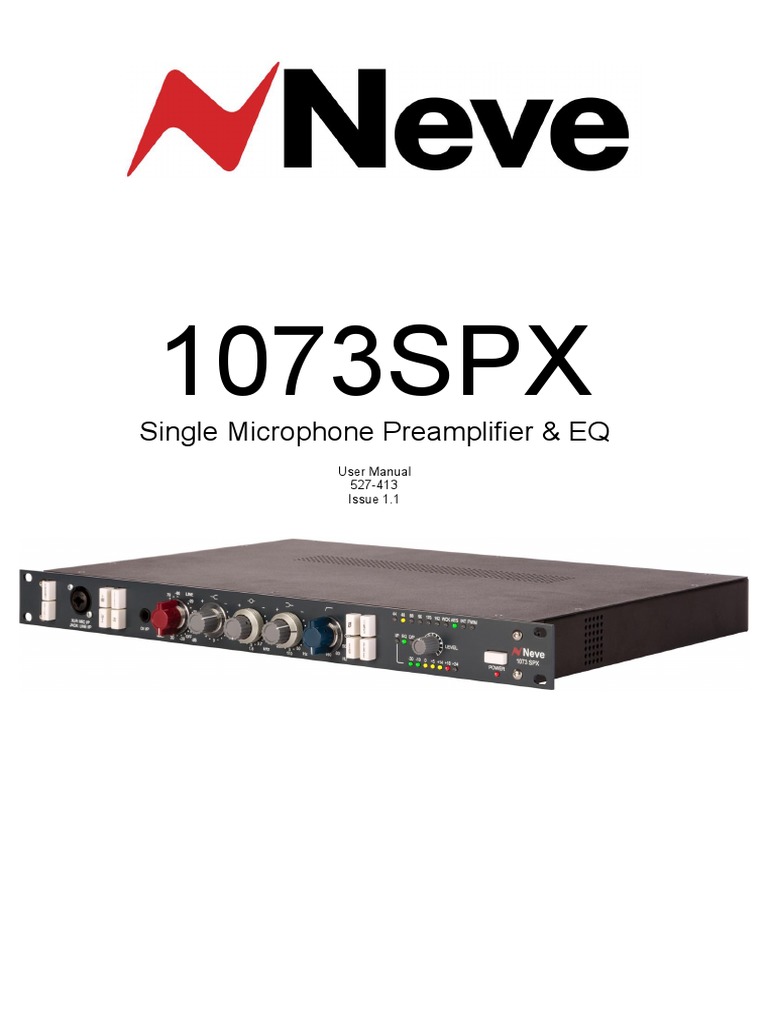 Neve SPX Manual | PDF