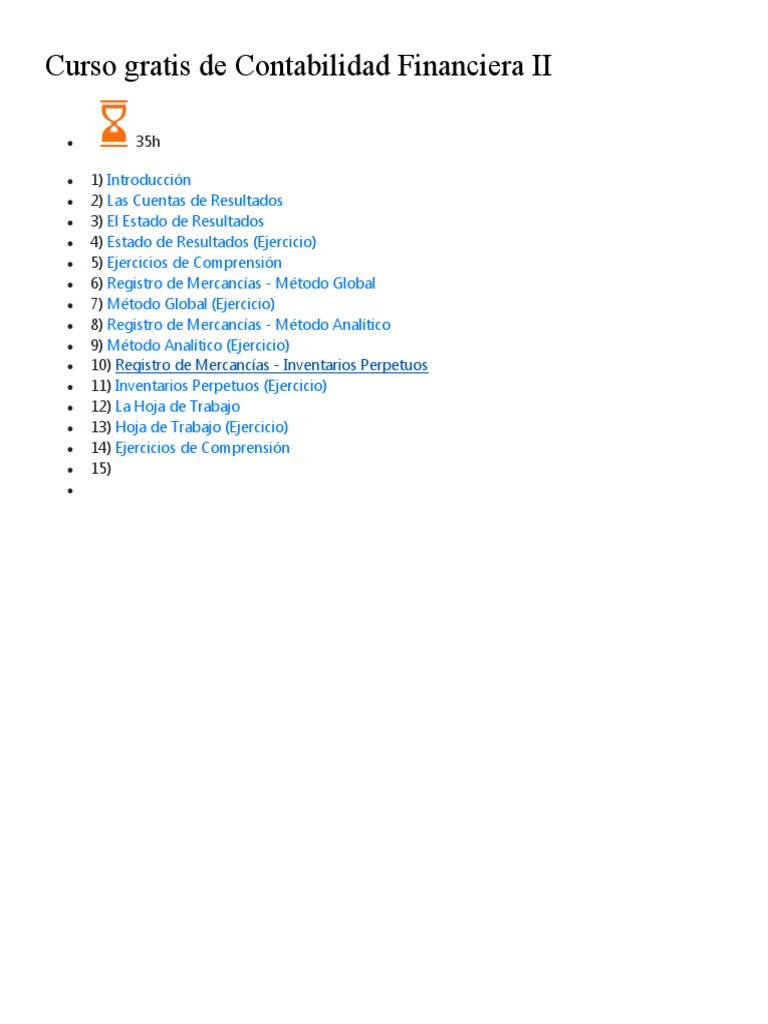 Introducción A La Contabilidad Financiera II | PDF | Estado de resultados | Contabilidad