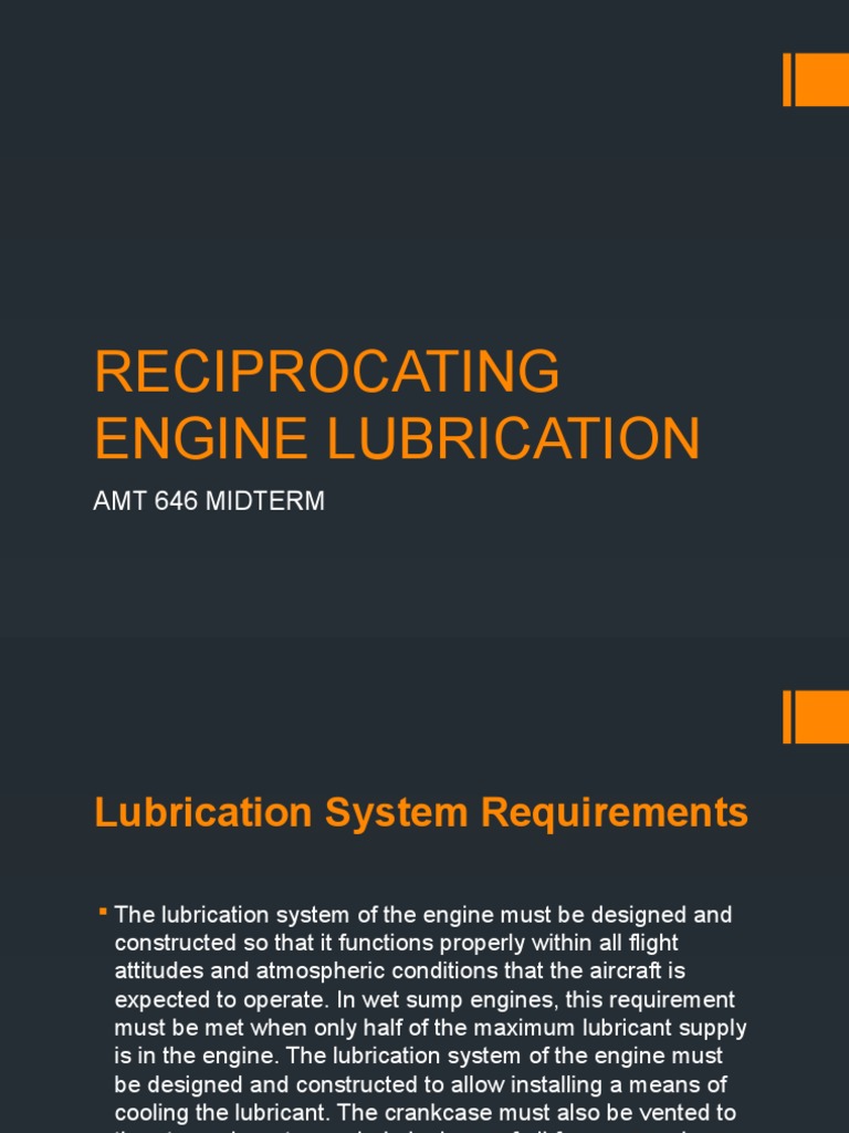 Amt 646 Midterm 1 Reciprocating Engine Lubrication | PDF | Internal Combustion Engine | Pump