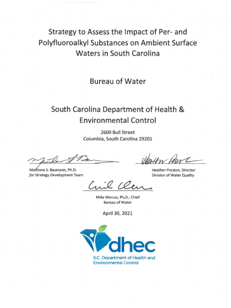 Surface Water Pfas Strategy Pdf Clean Water Act Sewage Treatment