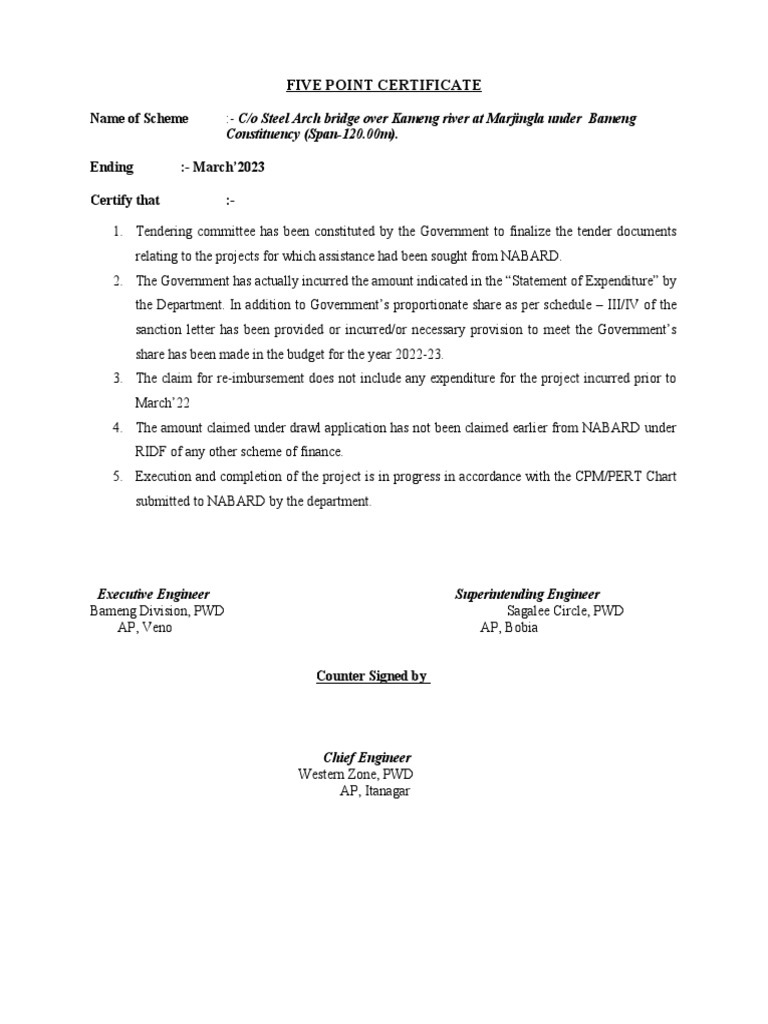 Five Point Certificate | PDF