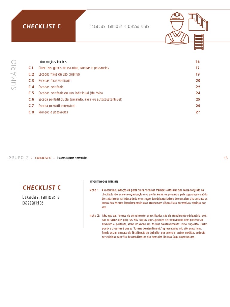 Checklist C: Escadas, Rampas e Passarelas | PDF