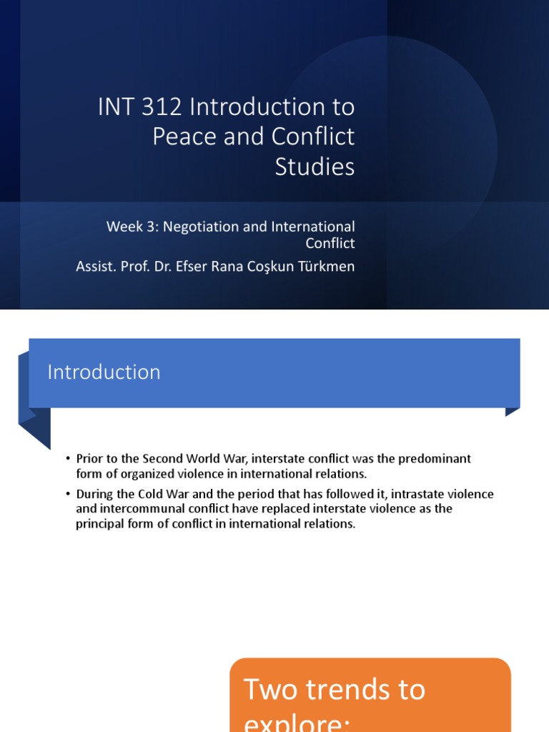 Week 3 Lecture Slides | PDF | Negotiation | International Relations Week 3 Lecture Slides | PDF | Negotiation | International Relations