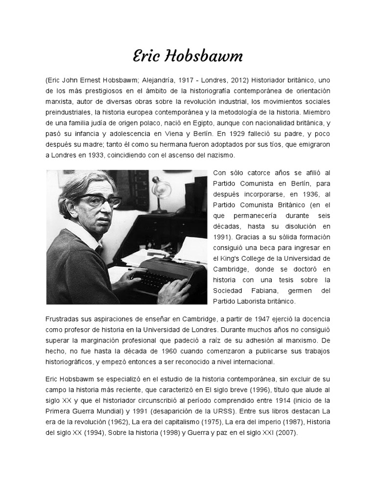 Eric Hobsbawm historia | PDF