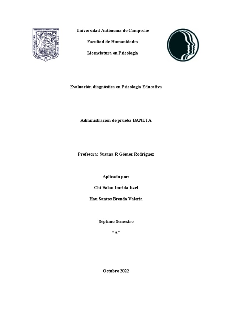 Resultados de la Prueba Baneta en Niños | PDF | Memoria | Percepción
