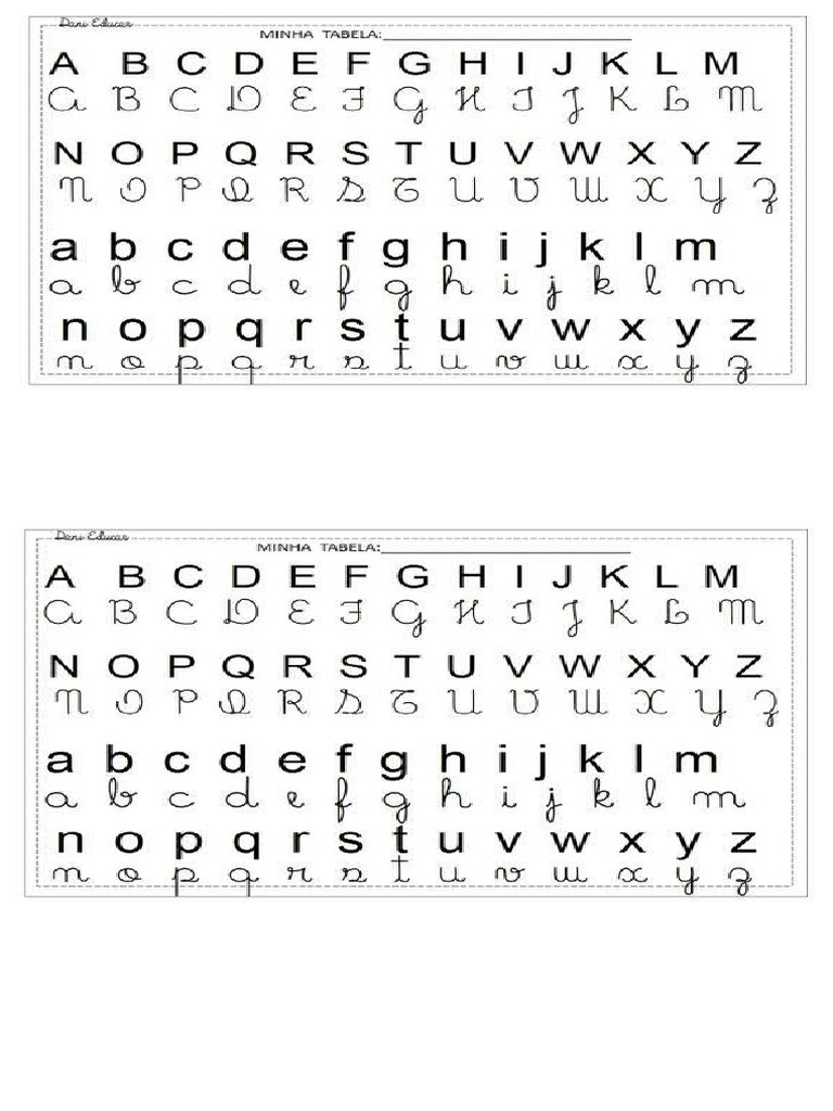 Tabela Do Alfabeto | PDF