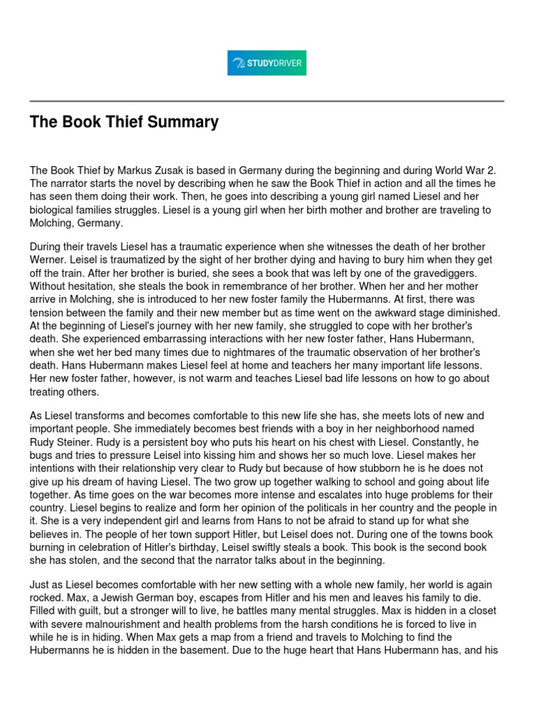 The Book Thief Summary | PDF
