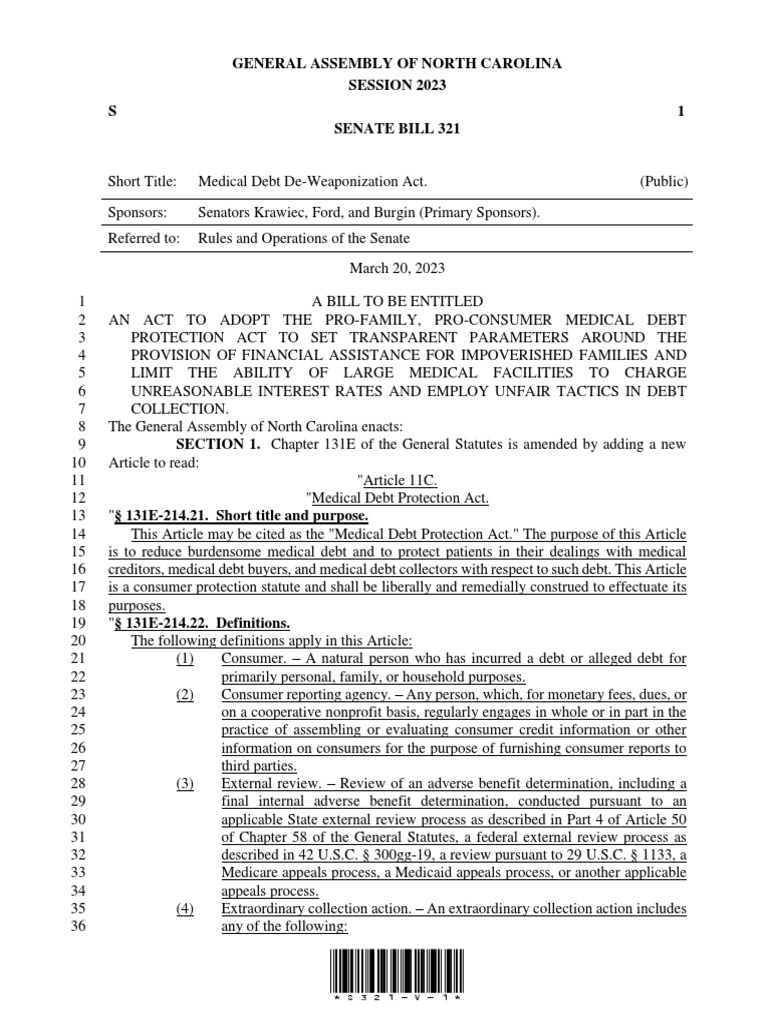 Senate Bill 321 | PDF | Legal Remedy | Debt