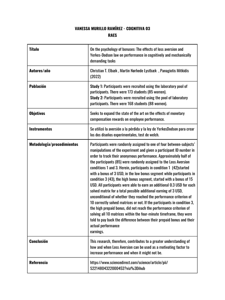 Vanessa Murillo Ramírez - Cognitiva 03 | PDF | Neuroscience | Cognitive ...