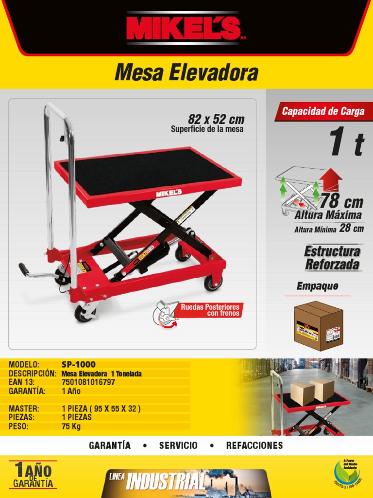 Mesa Elevadora: Altura Máxima | PDF | Vehículos