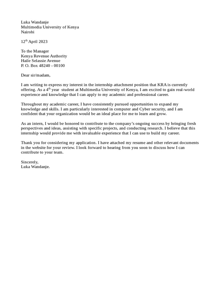 Luka Cover Letter | PDF