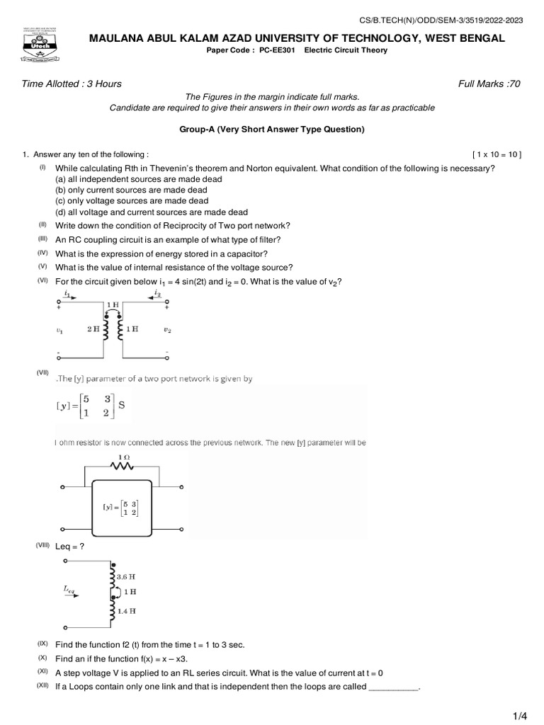 3519 All | PDF | Electrical Network | Laplace Transform