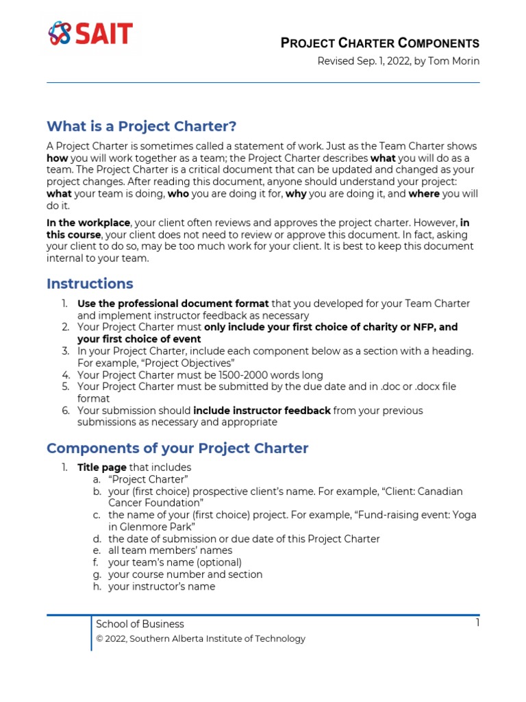 Project Charter Components | PDF | Risk | Business