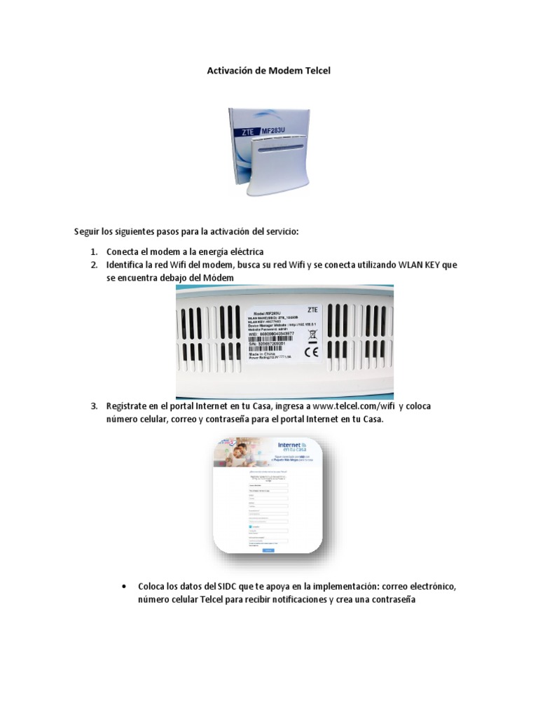 Activacion Modem Telcel | PDF