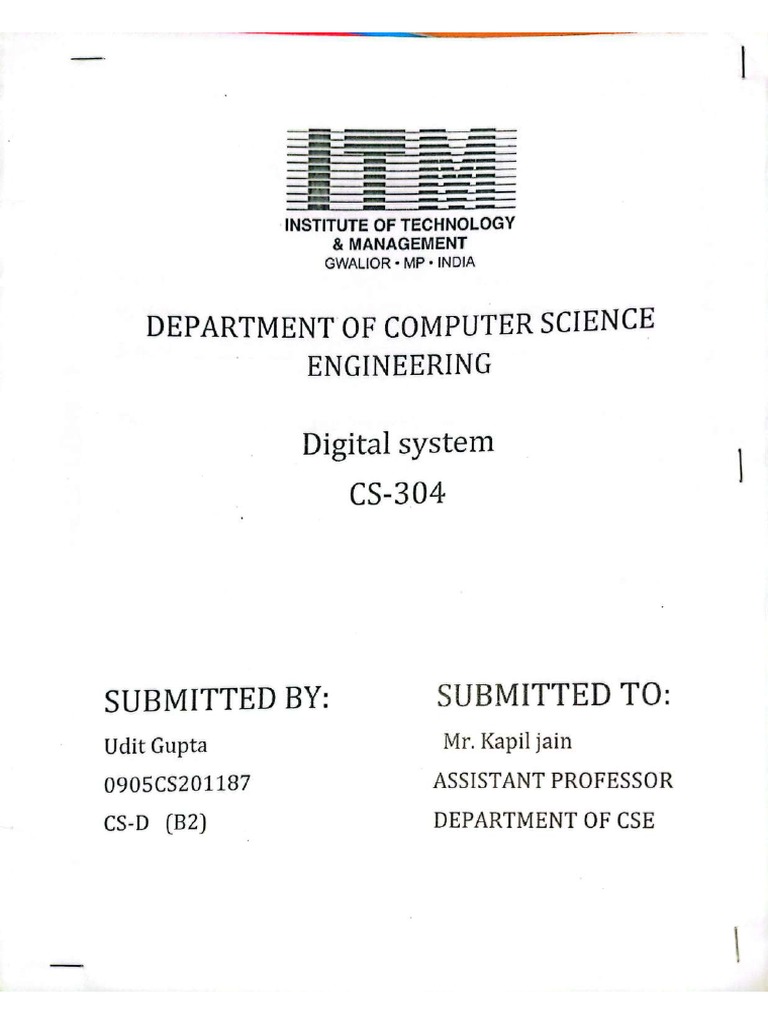 Digital System cs-304 Practical | PDF