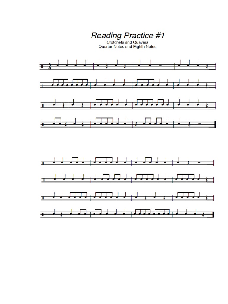 LEITURA RÍTMICA 1 Semínima e Colcheia | PDF